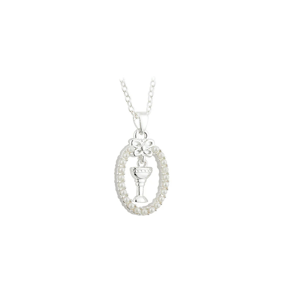 FIRST HOLY COMMUNION PEARL CHALICE PENDANT – Markjosef Jewellers